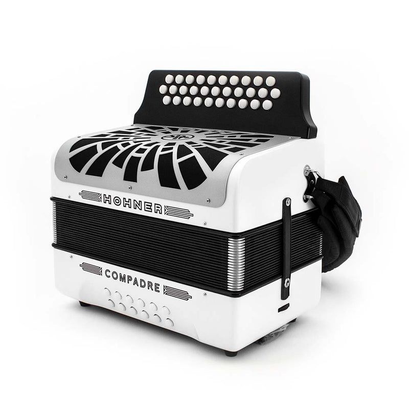 Hohner A48431 Acordeón Diatónico Compadre Fa Blanca c/Funda
